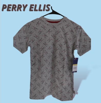 Genuine Perry ellis shirt For Kids Height Quality Color Gray Stamp Size ...