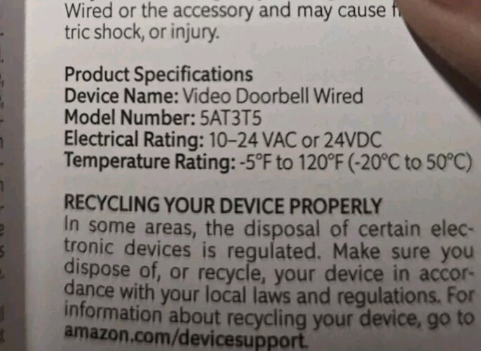 ring video doorbell wired - black 5AT3T5 | eBay