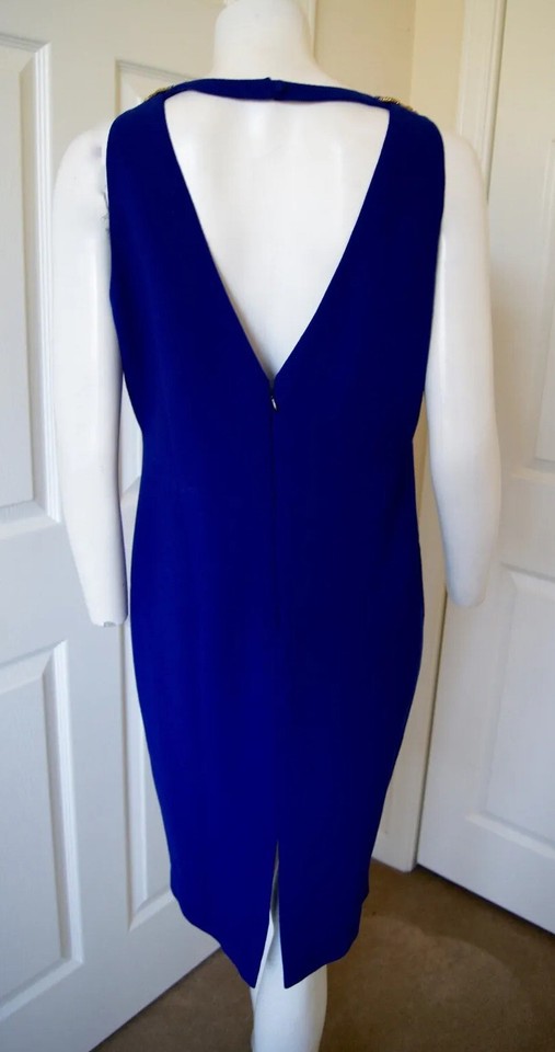 Azadeh Couture Royal Blue Crystal Neckline Open Back Formal Dress Sz 10 ...
