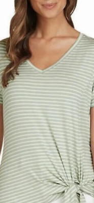 Matty M Ladies' Twist Knot Top Twisted Front V-Neck Stretch Knit Fabric ...