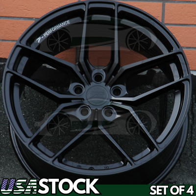 NEW Wheels 5x112 19" 19 Inch 8.5J Rims Set of 4 Style Matte Black ...