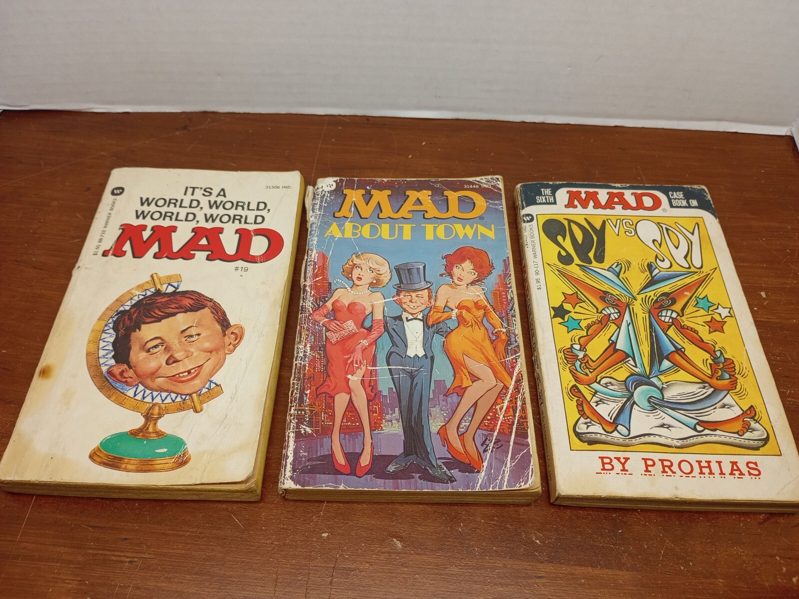 3 Vintage Mad Magazine Paperback Books Spy vs Spy, Mad about Town, A ...