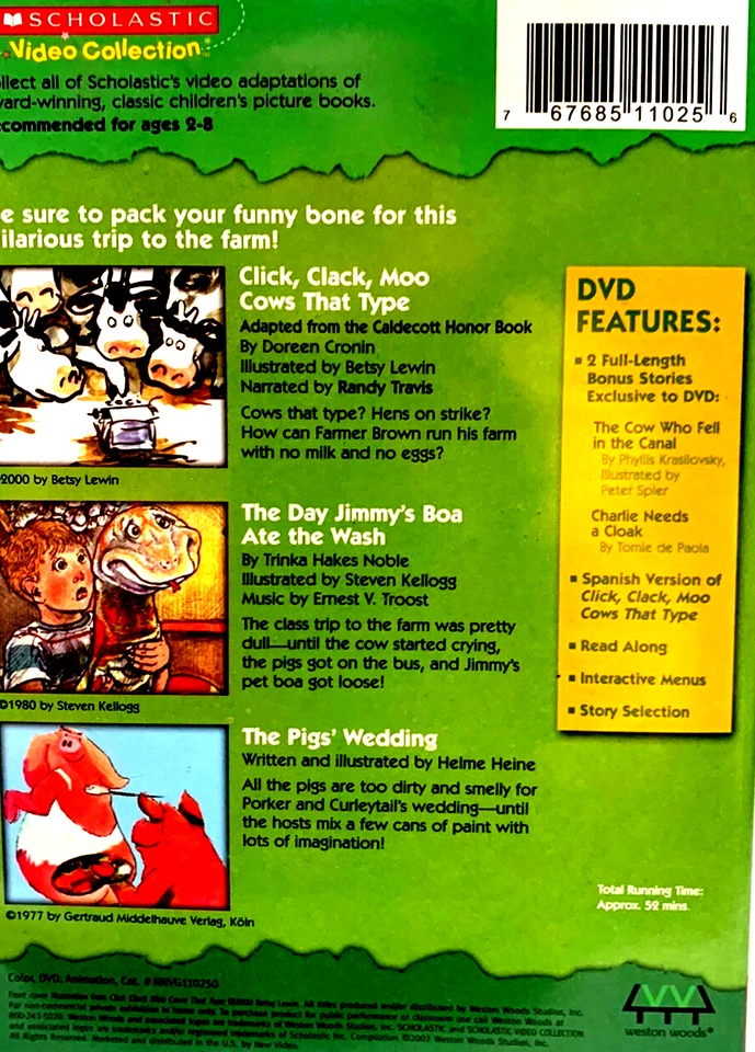 Scholastic Click, Clack, Moo Cows That Type DVD more fun on the Farm ...