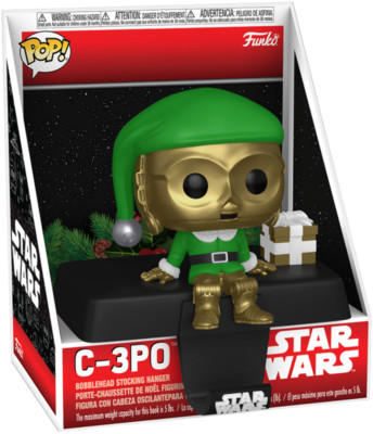 Funko POP! Edge-Sitter: Star Wars - C-3PO [Elf] [Stocking Hanger] | eBay