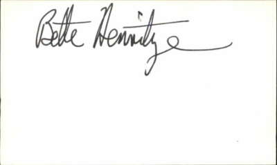 BETTE HENRITZE d. 2018 THIRD WATHC Signed 3"x5" Index Card | eBay