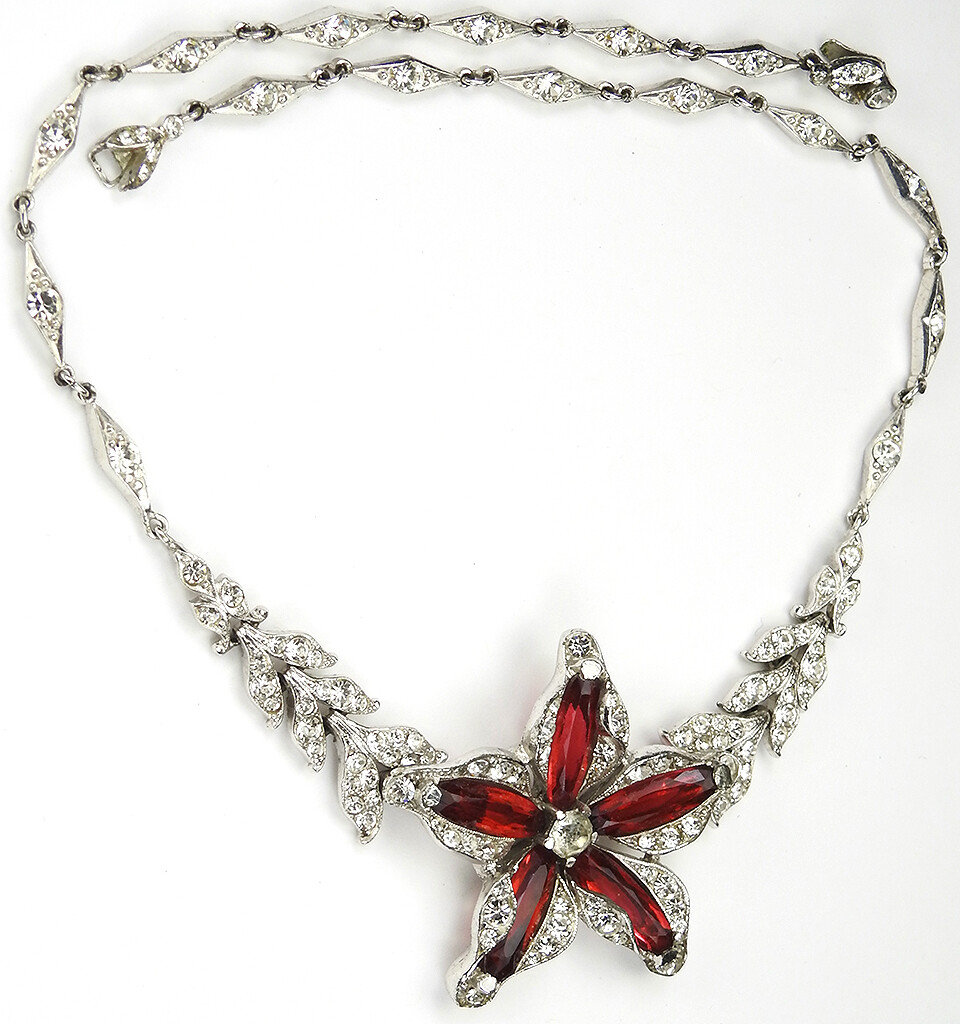 Trifari 'Alfred Philippe' Pave and Ruby Lozenges Star… - Gem