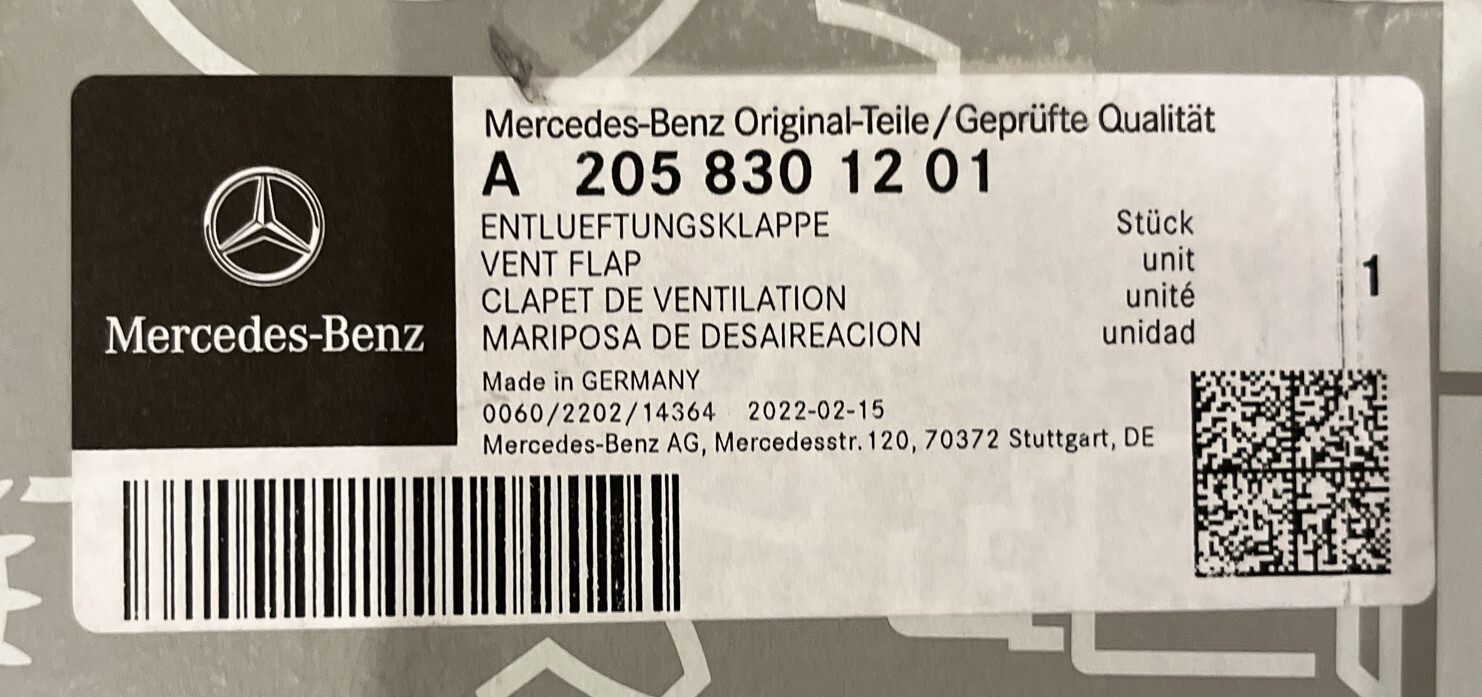 Genuine Mercedes-Benz Quarter Outlet Vent Flap A2058301201 NEW | eBay