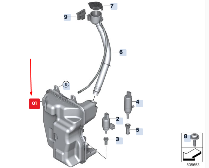 BMW X2 F39 Washer Fluid Reservoir 61667435790 7435790 NEW GENUINE | eBay