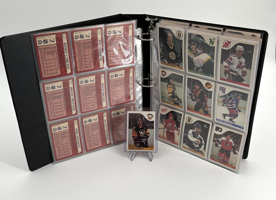 1985-86 O-PEE-CHEE HOCKEY COMPLETE SET WITH BINDER MARIO LEMIEUX ROOKIE ...