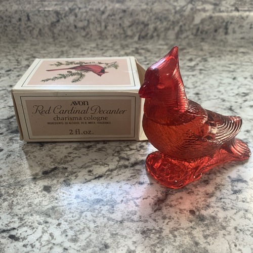 Vintage Avon 1979 Red Cardinal Decanter Charisma Cologne W/Box Glass ...