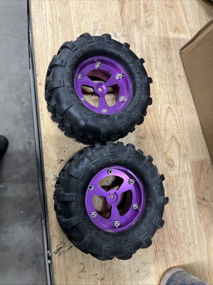 HPI Savage Wheels and Tires Set Aluminum Purple | eBay