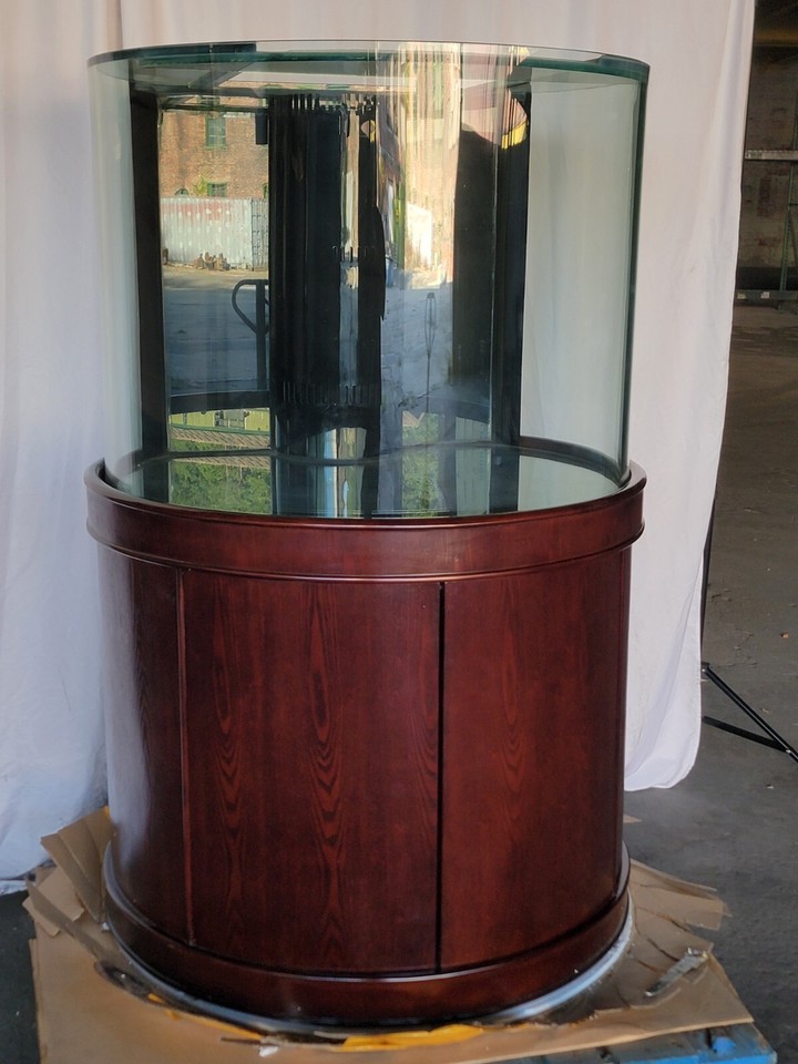NEW 133 Gallon Glass 3/4 Cylinder Flat Back Round Aquarium no MDF | eBay