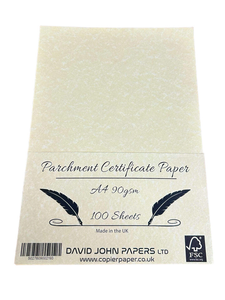 Parchment Paper 90gsm Cream Vellum A5 A4 A3 12x12" - Certificate Art ...