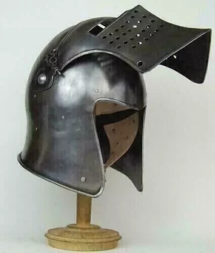 Medieval Barbuta Armor Knight Templar Steel Crusader Larp Black Sca ...