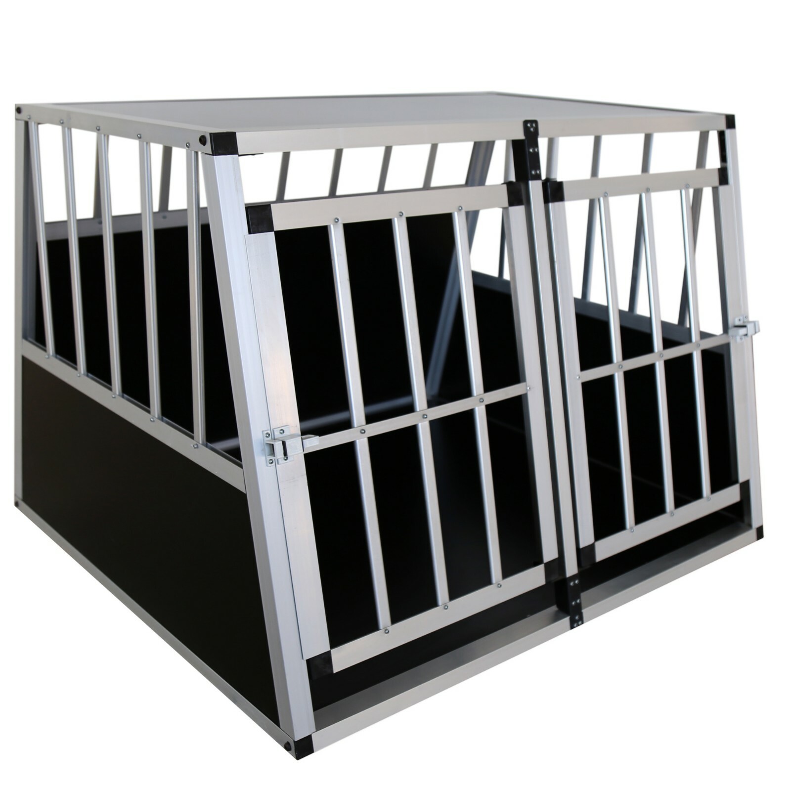 XXL Doppel Hundebox mit Trennwand Reisebox Autotransportbox ALU ...