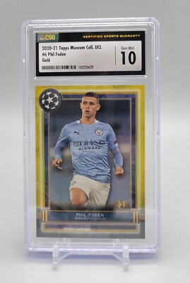 2020-21 Topps Museum Collection Phil Foden #6 Gold /50 CSG 10 Gem Mint ...