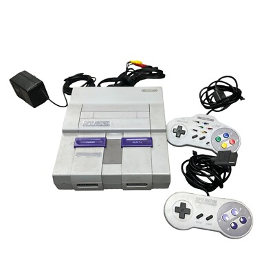 Super Nintendo SNES System Console With 2 Controllers Authentic | eBay