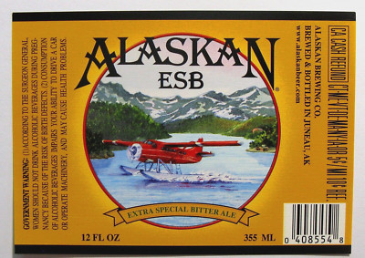 Alaskan Brew ALASKAN ESB black borders beer label AK 12oz | eBay