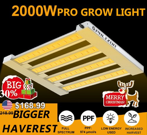 2000W LED Grow Light Full Spectrum 4x4ft Coverage Dimmable Indoor ...