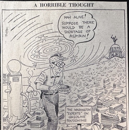1942 Aspirin Shortage Gasoline Rationing WWII WW2 Cincinnati Newspaper ...