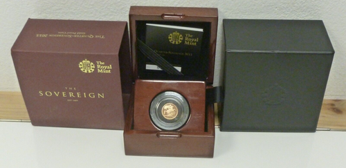 2015 22ct Gold Proof UK Quarter Sovereign Royal Mint 4th Portrait IRB ...