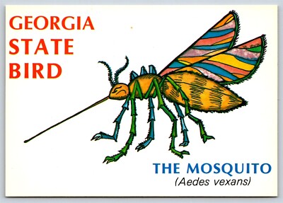 Comic Card Georgia State Bird, The Mosquito (Aedes vexans), Chrome 4 x ...