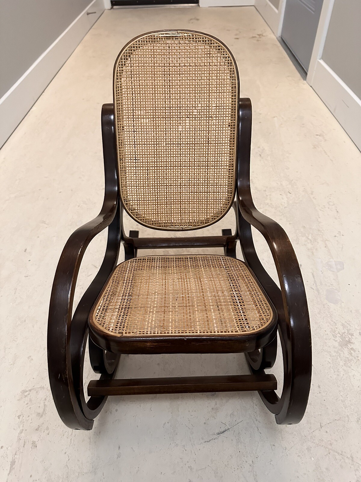 VTG MCM Thonet Style Bentwood Rocker Child Size Rocking Chair Cane ~for ...