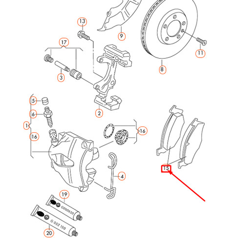 NEW OEM AUDI A1 8X FRONT WHEEL BRAKE PADS SET 8X0698151 GENUINE | eBay