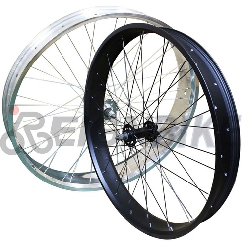 26"x3.0 Fat Bike Rims SET 26" x 75mm Wheels Rim Set 7 speed 36 spokes ...