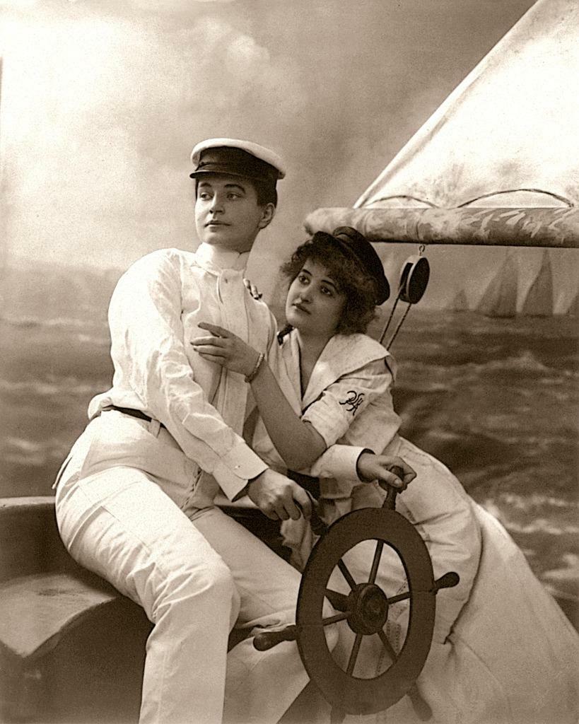 Woman Dressed as Sailors Studio Photo c.1900s - Fitz W. Guerin 8x10 ...