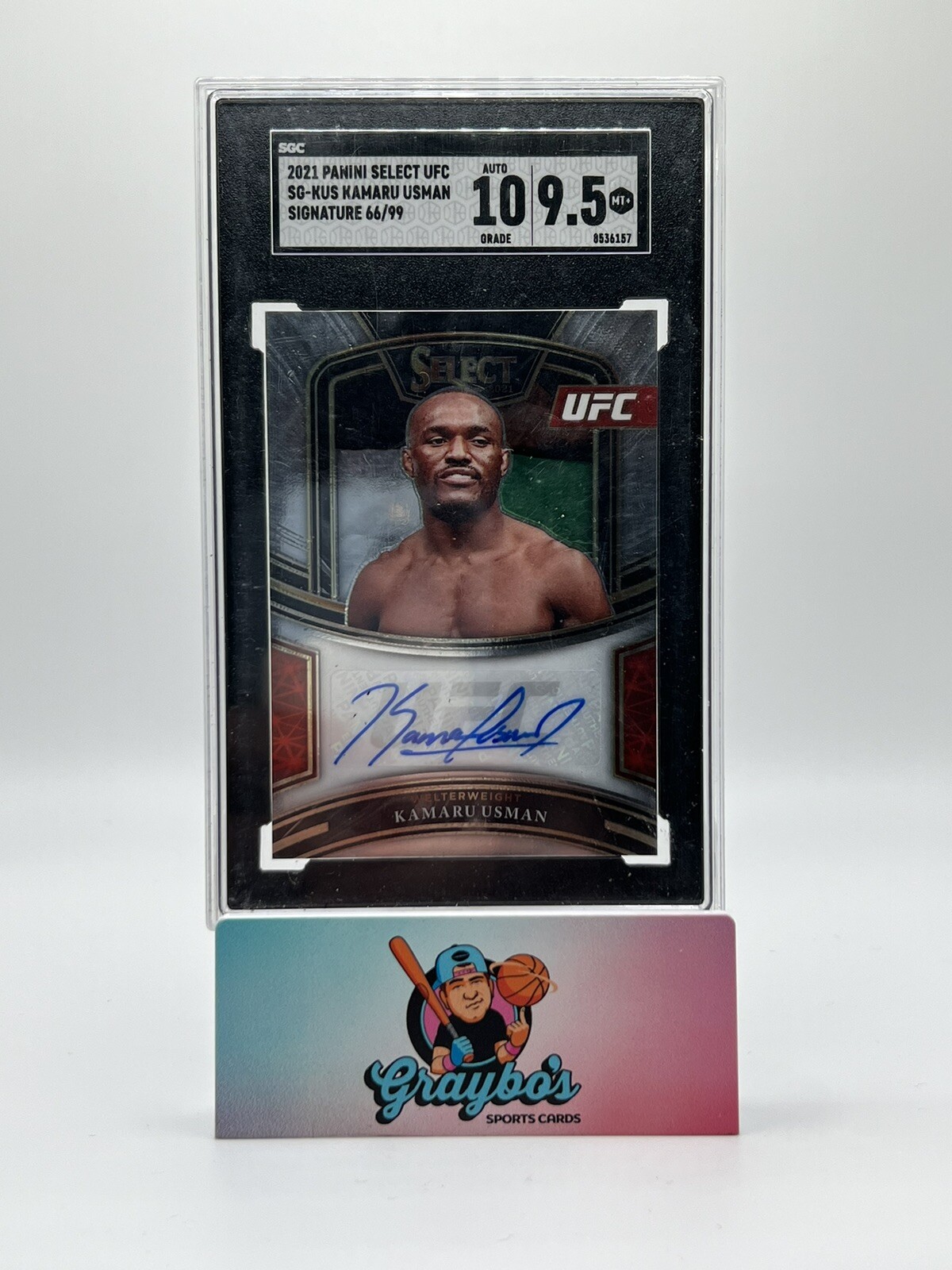 2021 Panini Select UFC Signatures Kamaru Usman Auto /99 #SG-KUS SGC 9.5 ...