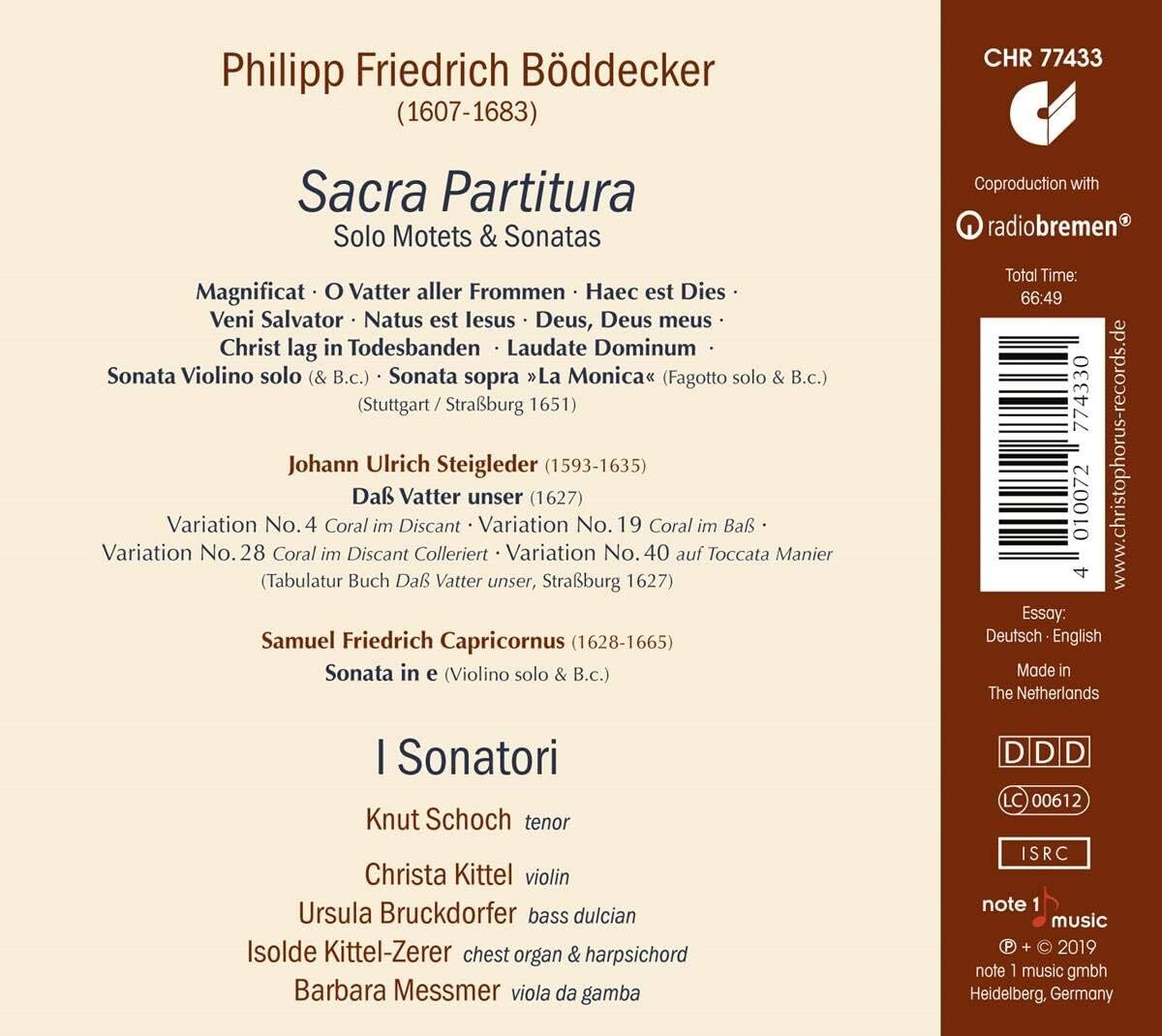 Philipp Friedrich BOddecker - Sacra Partitura | eBay