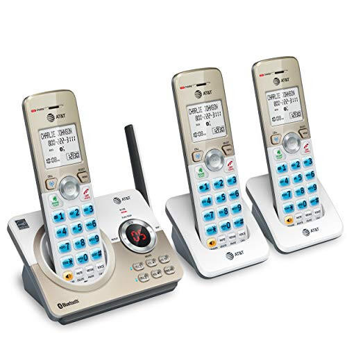 3-Handset Cordless Phone for Home with Connect to Cell, Call Blocking ...