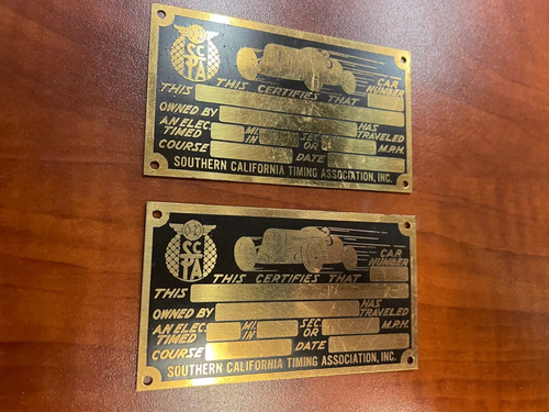 SCTA Tag tags pair original 1937-48 and two Numberall 40Bs | eBay