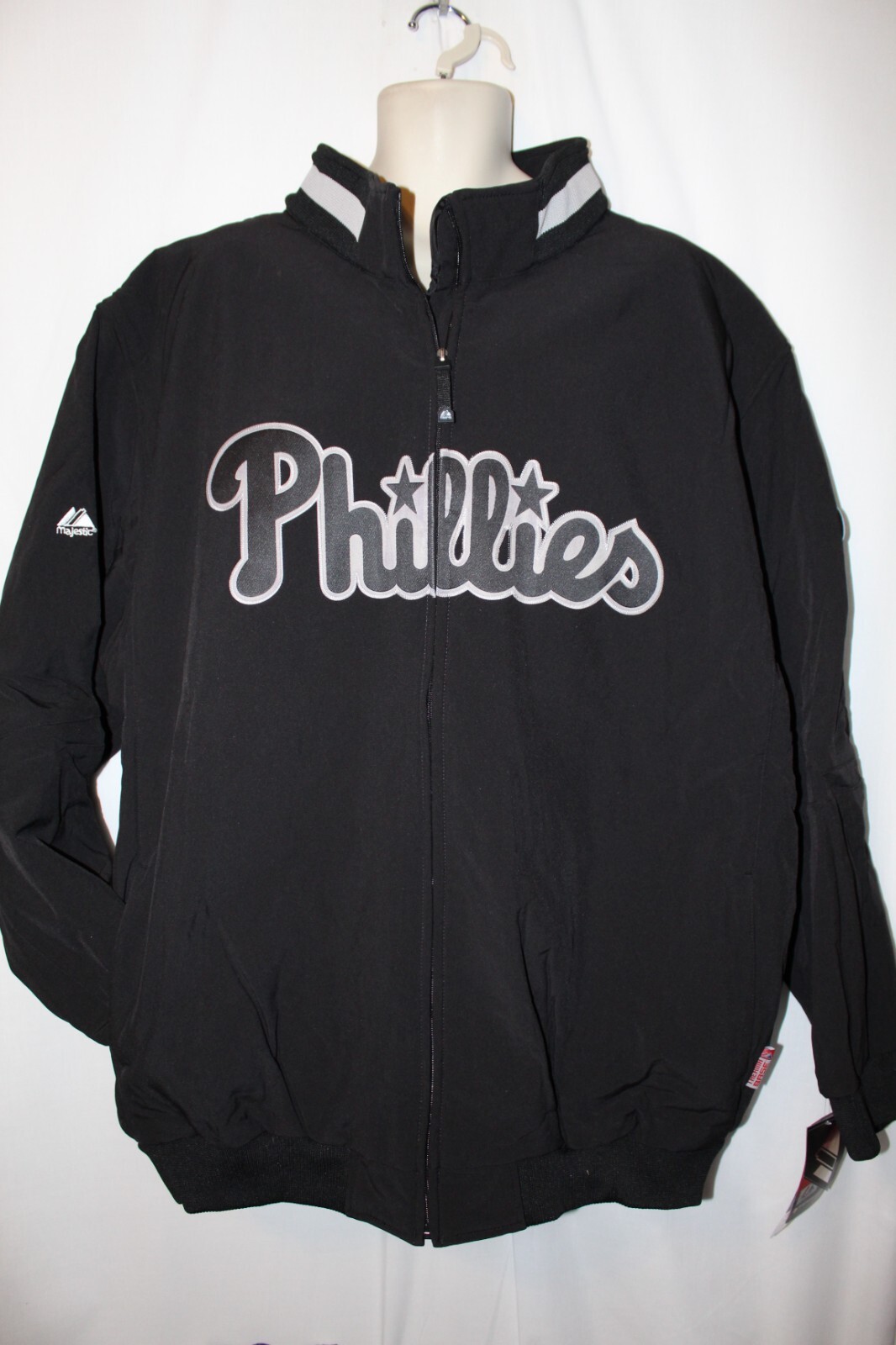 mens philadelphia phillies embroidered varsity style jacket 5XL nwt black