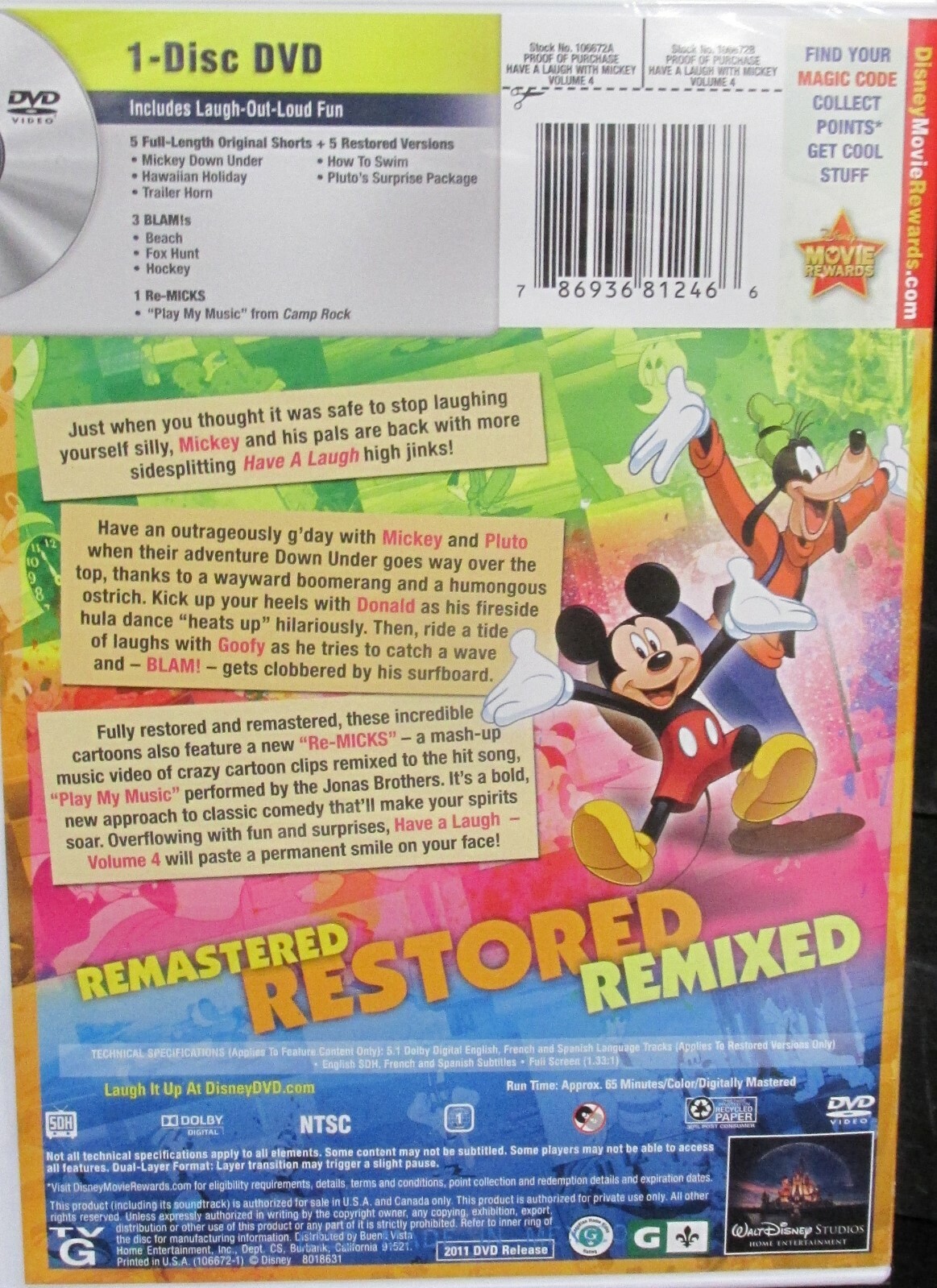 Disney,Have a Laugh NEW! DVD,Vol.4,Mickey,Donald,Goofy,Original Stories ...