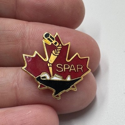 Vintage Canada SPAR Canadarm Maple Leaf Lapel Pin Red Space Shuttle ...
