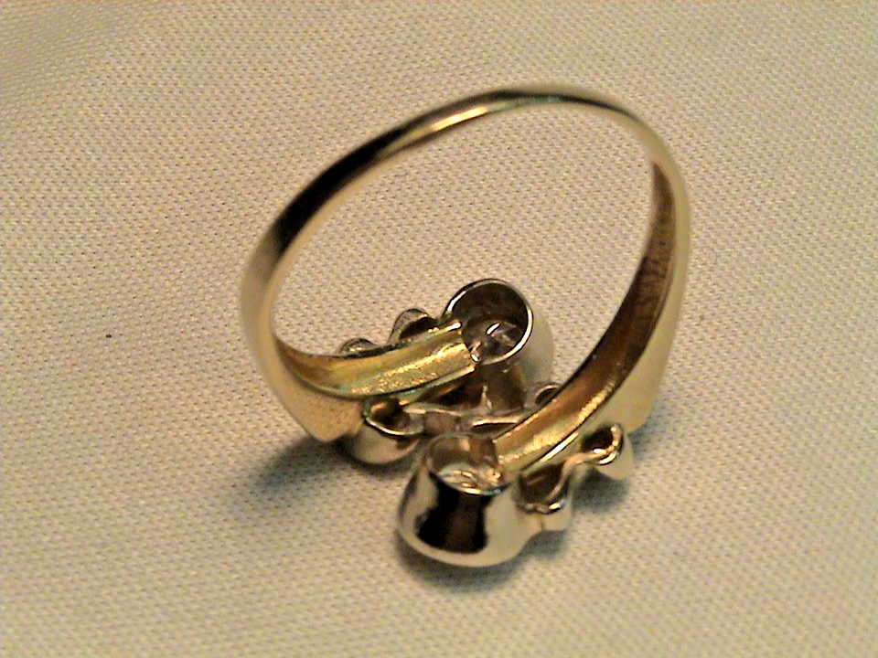 Natural Diamond Bypass Wrap Ring 14K Yellow Gold Bezel | eBay