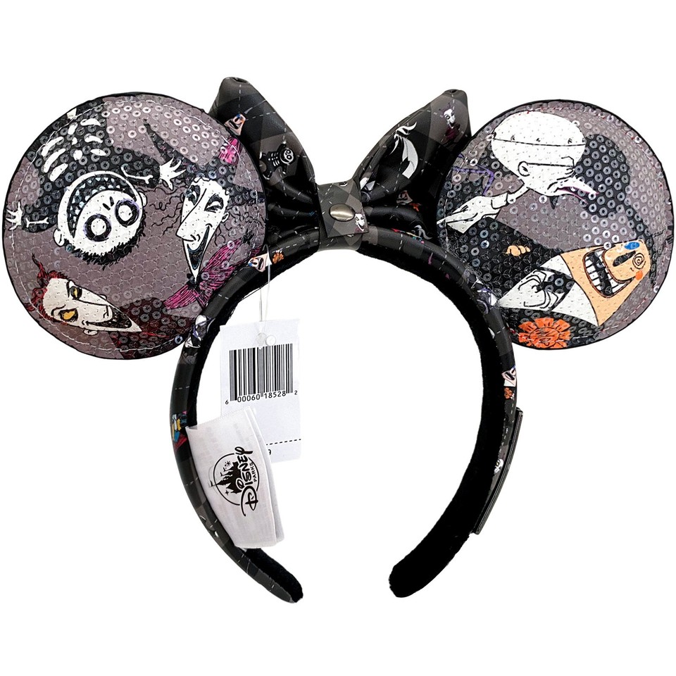 Disney~Snow White Evil Queen Ears+Loungefly Sequin Black Ghost Bow ...