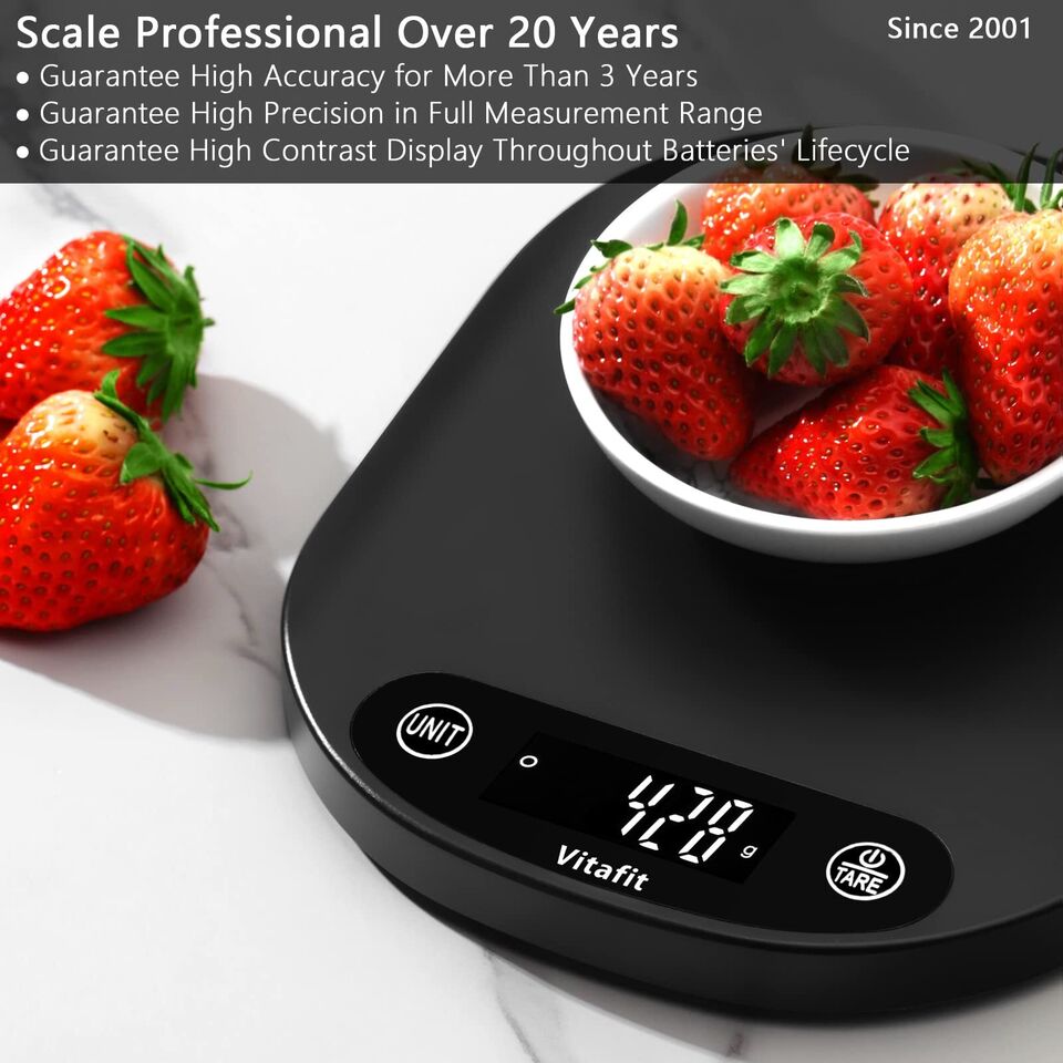 Vitafit 33lbs Kitchen Food Scale Digital Weight Grams and Ounces for ...