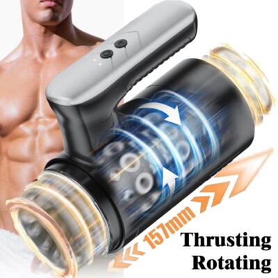 Male Masturbater Automatic Telescopic Cup MEN Oral SEX Toy Rotating ...
