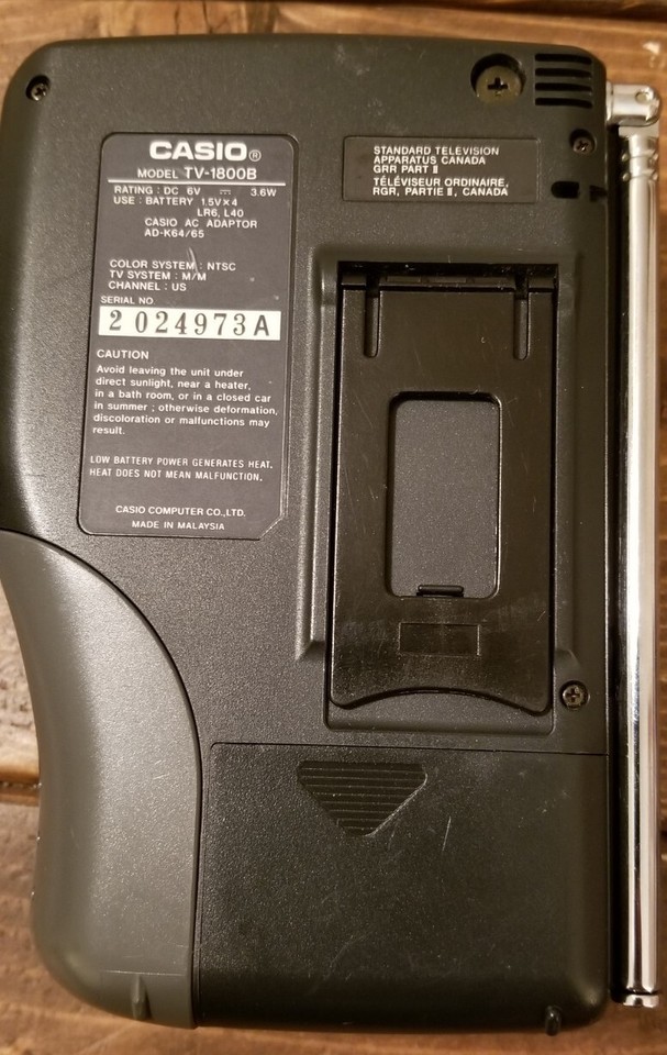 Casio TV-1800B Crystal Vision Portable Analog LCD TV UHF / VHF | eBay