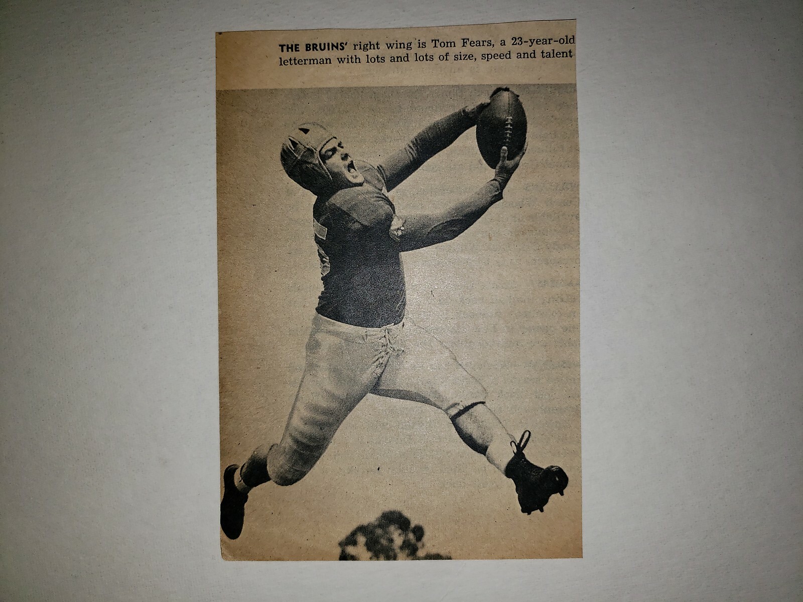 Tom Fears UCLA Bruins University 1947 S&S Football Pictorial CO Panel ...