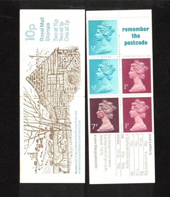 GB 1979 10p FOLDED MACHIN STAMP BOOKLET MNH SCAR ON CHEEK (A8} | eBay UK