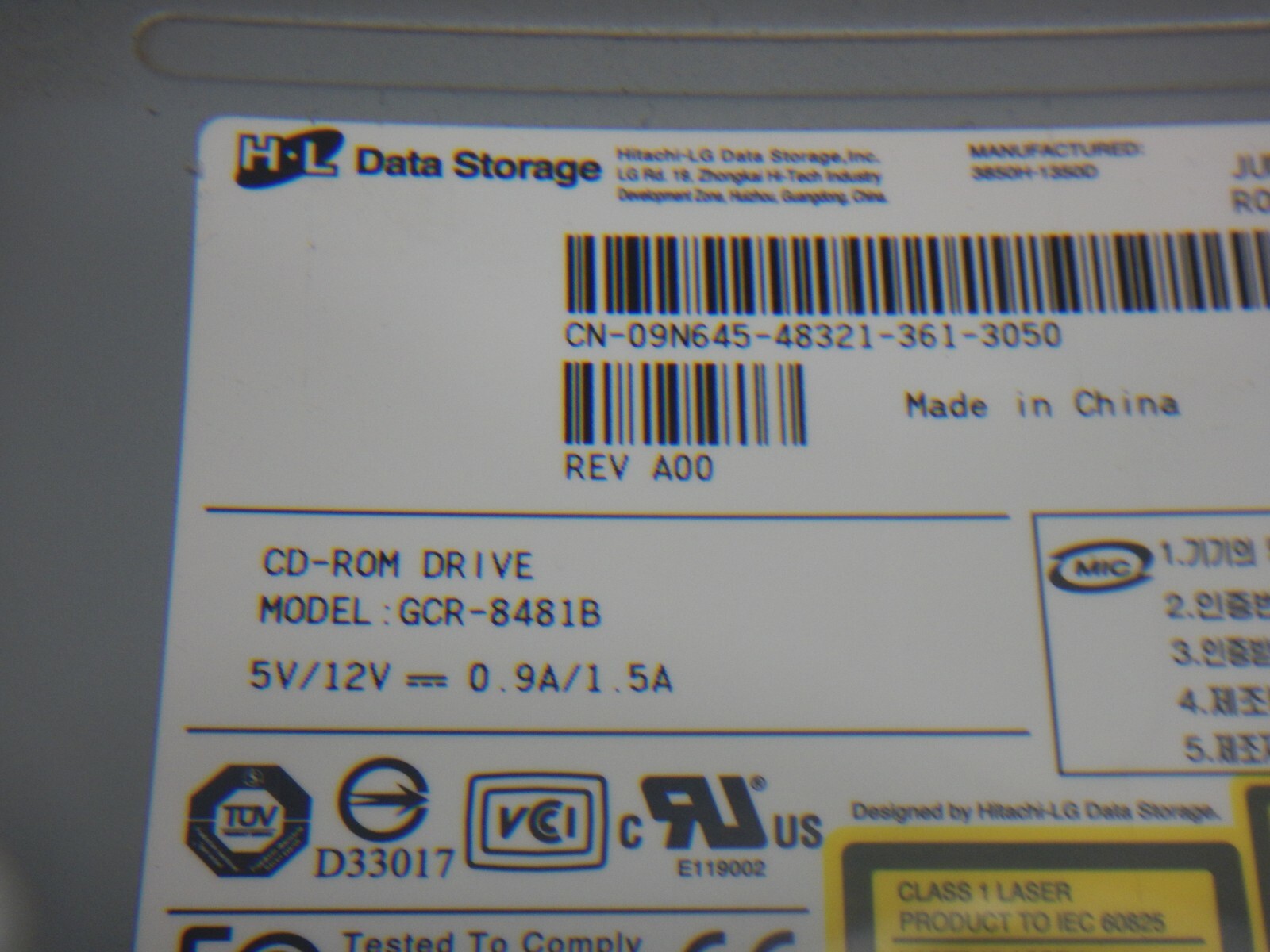 Hitachi LG HL 48x Cd-rom IDE Drive Gcr-8481b 9n019 for sale online | eBay