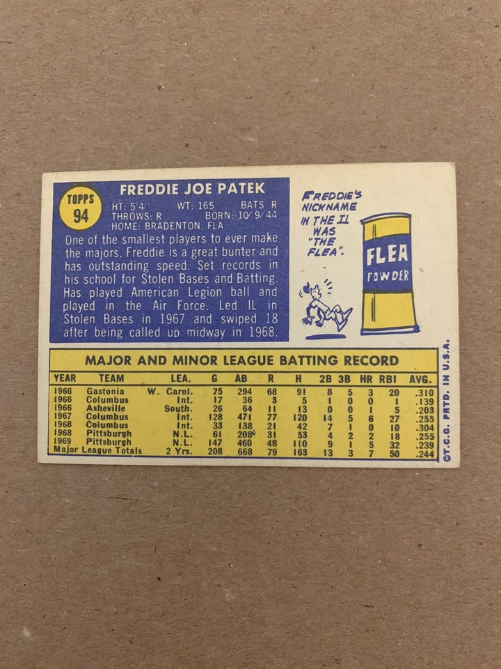 1970 Topps Fred Freddie Patek # 94 Pittsburgh Pirates Baseball Card | eBay