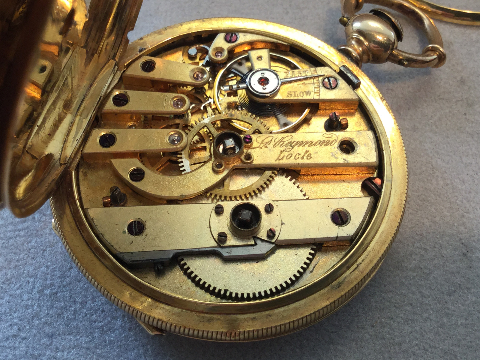 Antique 1800s Louis Reymond Locle 18k Yellow Gold Swiss Pocket Watch ...