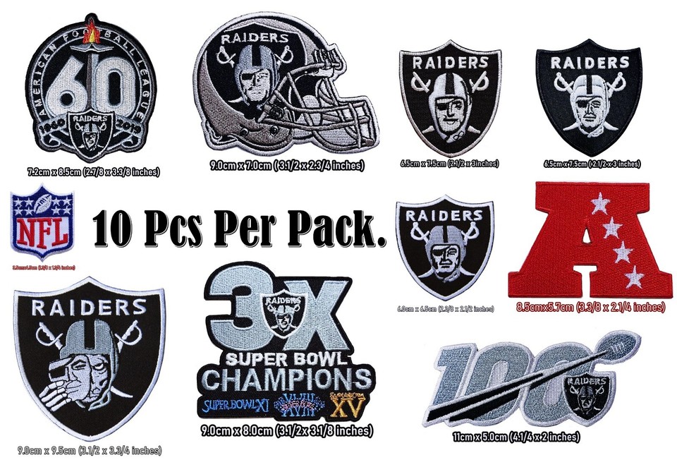 Oakland Raiders NFL Football Patches Embroidery iron,sew(From Thai by ...