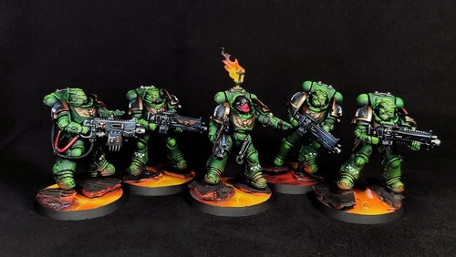Salamanders Heavy Intercessors painted Warhammer 40k Primaris Space ...