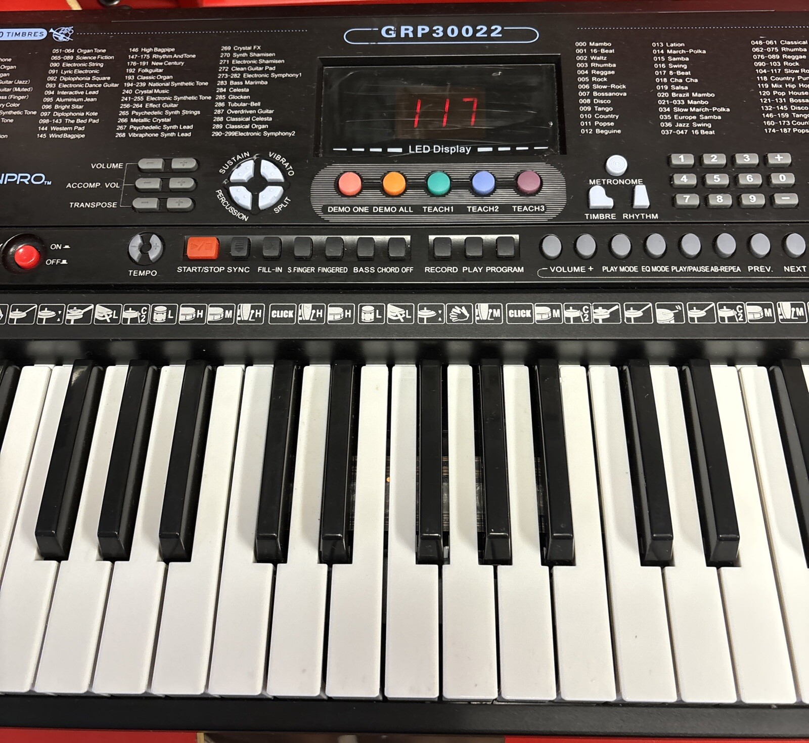 GreenPro 61 Key Portable Electronic Piano Keyboard LED Display ...